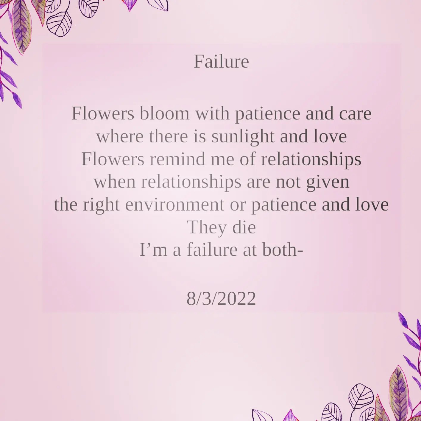 Poem of the Day: Failure – Life on the BPD