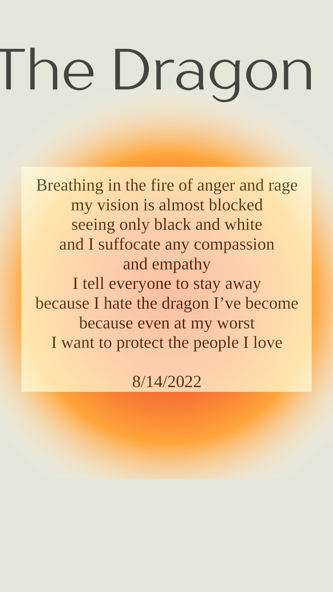 Poem of the Day: The Dragon – Life on the BPD