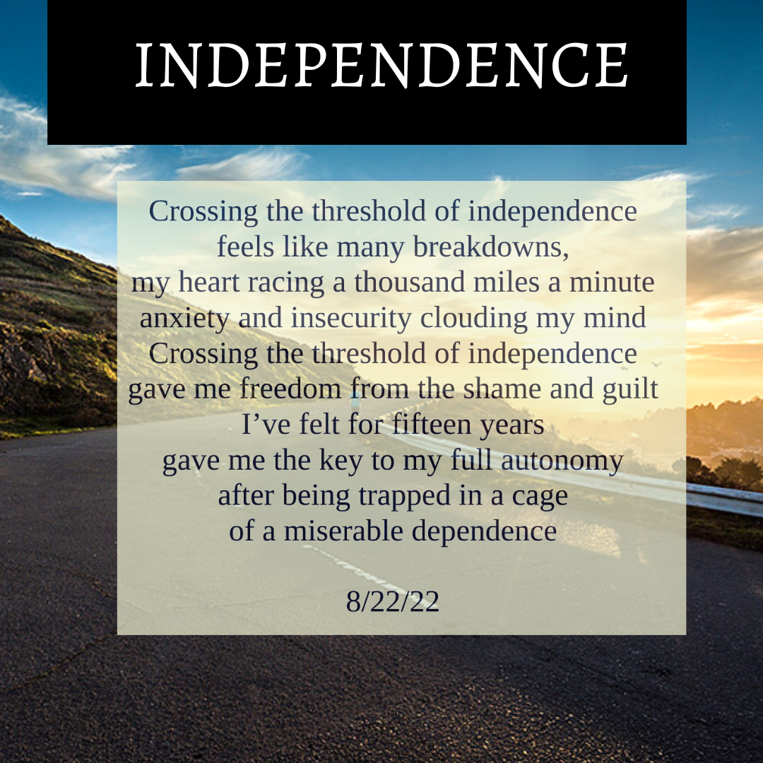 Poem of the Day: Independence – Life on the BPD