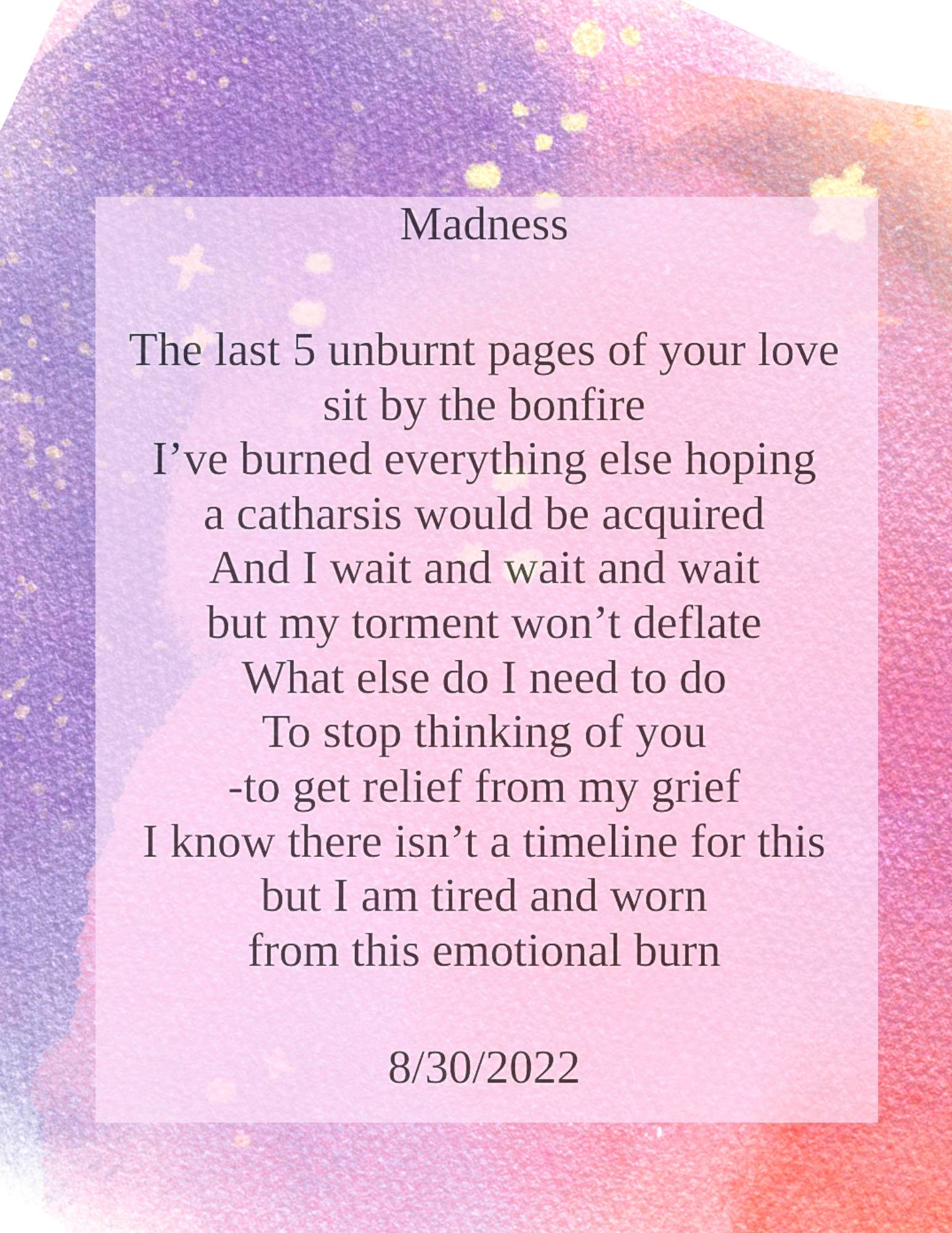 Poem of the Day: Madness – Life on the BPD